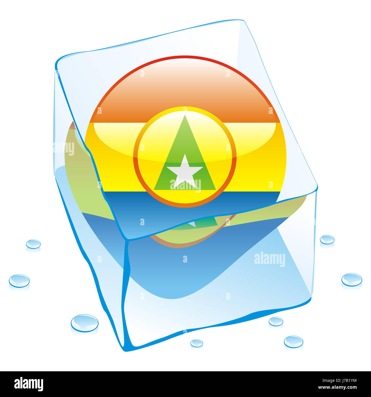 cold catarrh illustration flag freeze ice blue object travel isolated ...