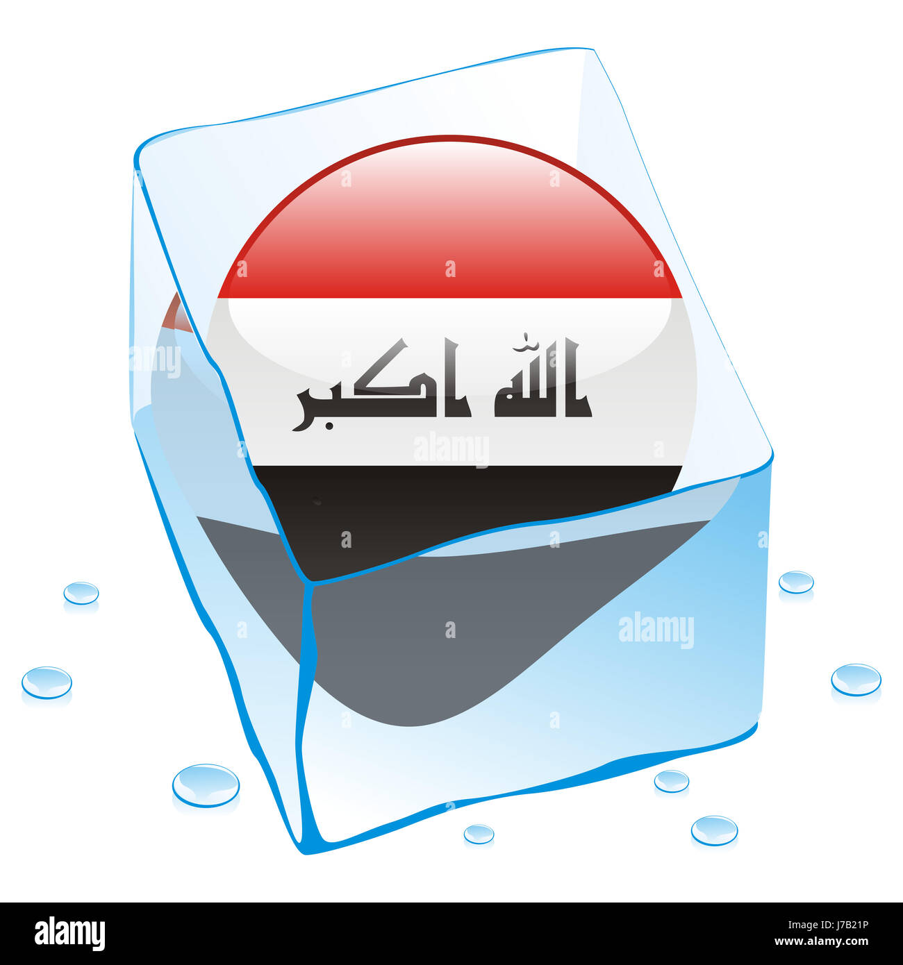 cold catarrh illustration flag freeze iraq ice blue object travel ...