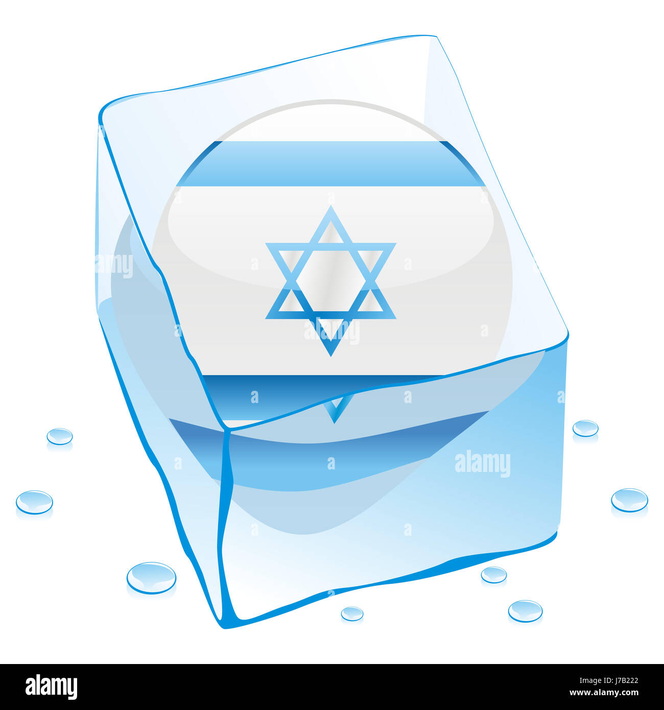 cold catarrh illustration flag israel freeze ice blue object travel ...