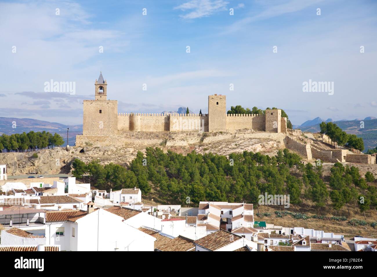 tower monument stone spain castle turret landmark ancient chateau blue ...