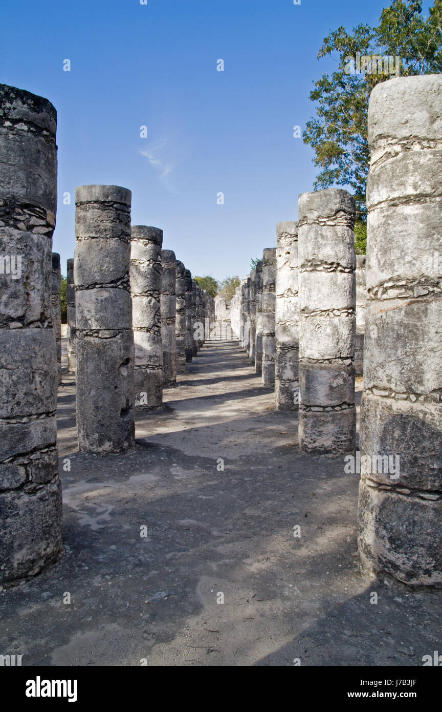 temple columns mexico temple monument culture stone columns ruins style ...