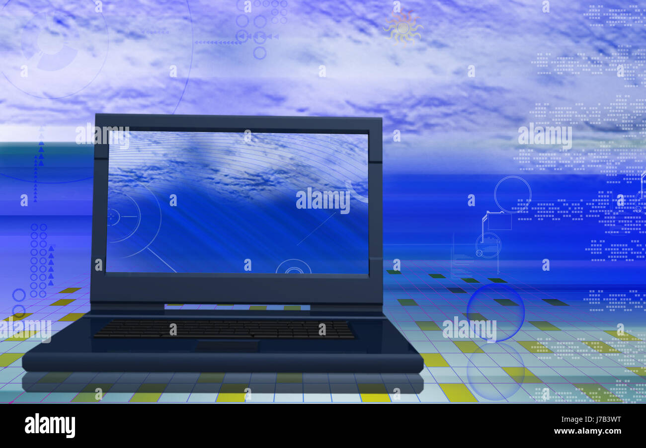 blue laptop notebook computers computer education inform graphics ...