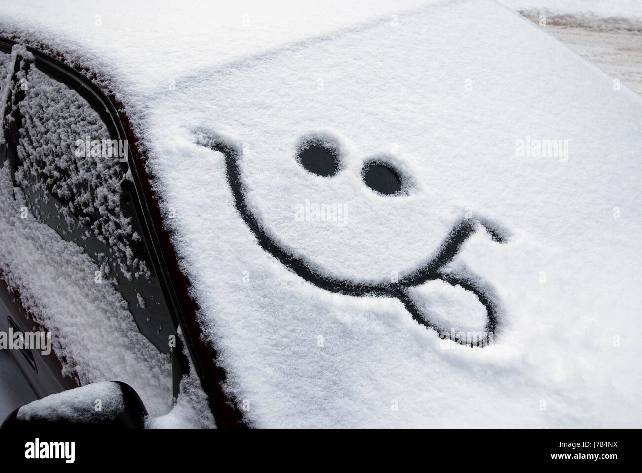 Windshield car smiley face hi-res stock photography and images - Alamy