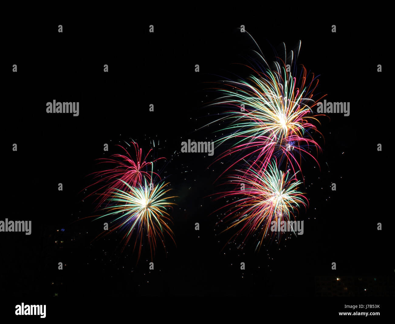 night nighttime party celebration explosion burst firework fireworks ...