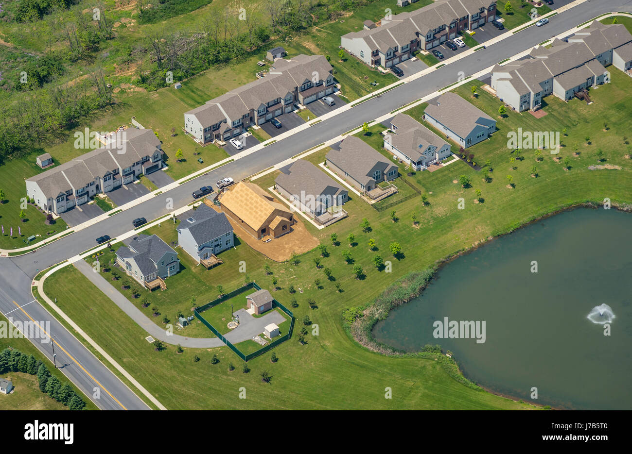 Last House In Neighborhood Under Construction Stock Photo - Alamy