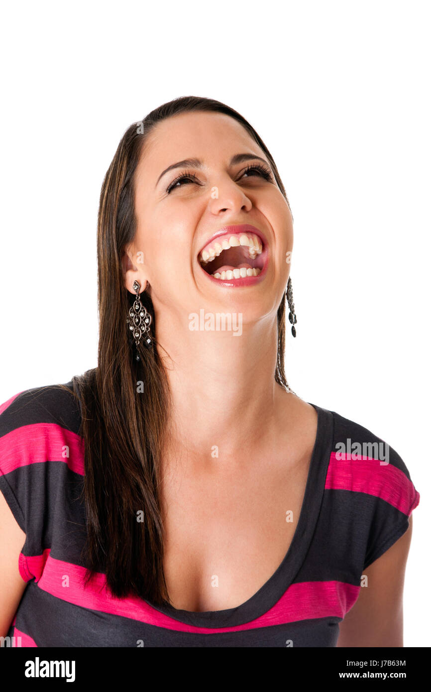 Beautiful woman laughing hysterically hi-res stock photography and ...