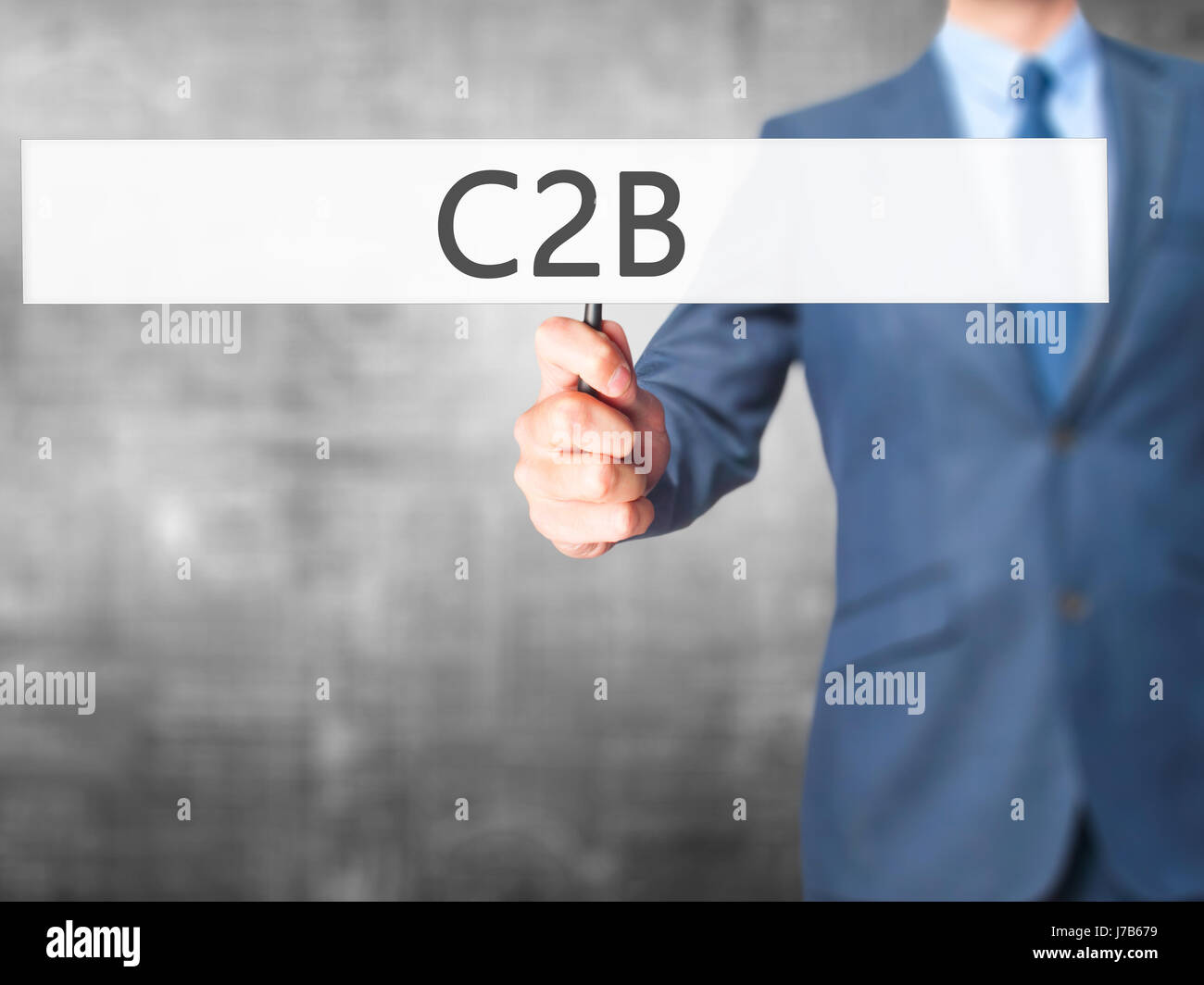 C2B - Business man showing sign. Business, technology, internet concept ...