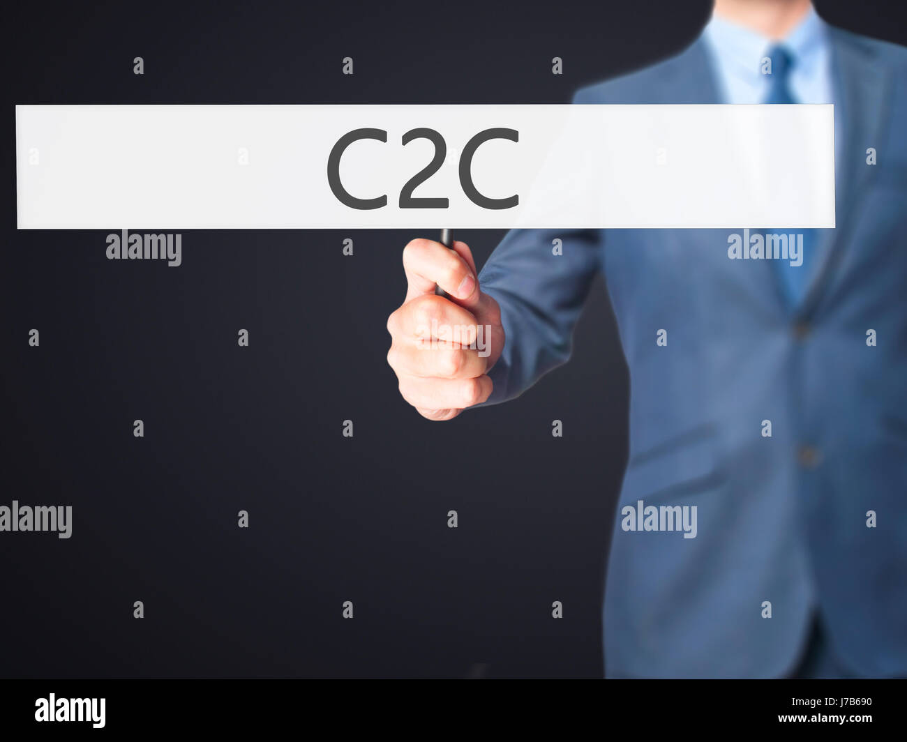 C2C - Business man showing sign. Business, technology, internet concept ...