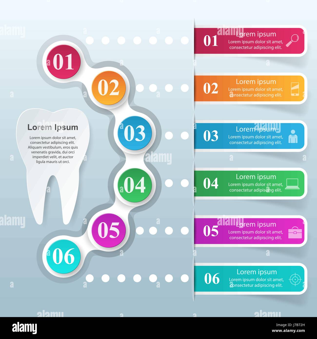 Abstract 3D digital illustration Infographic. Tooth icon Stock Vector ...
