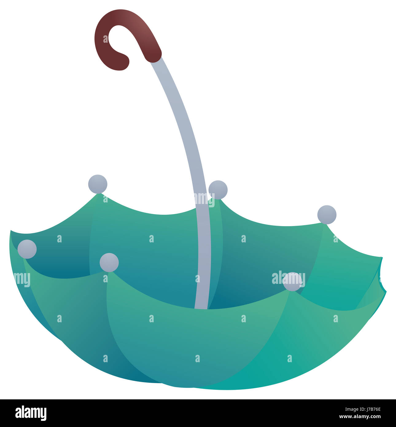 umbrella blue object single isolated umbrella illustration shape ...