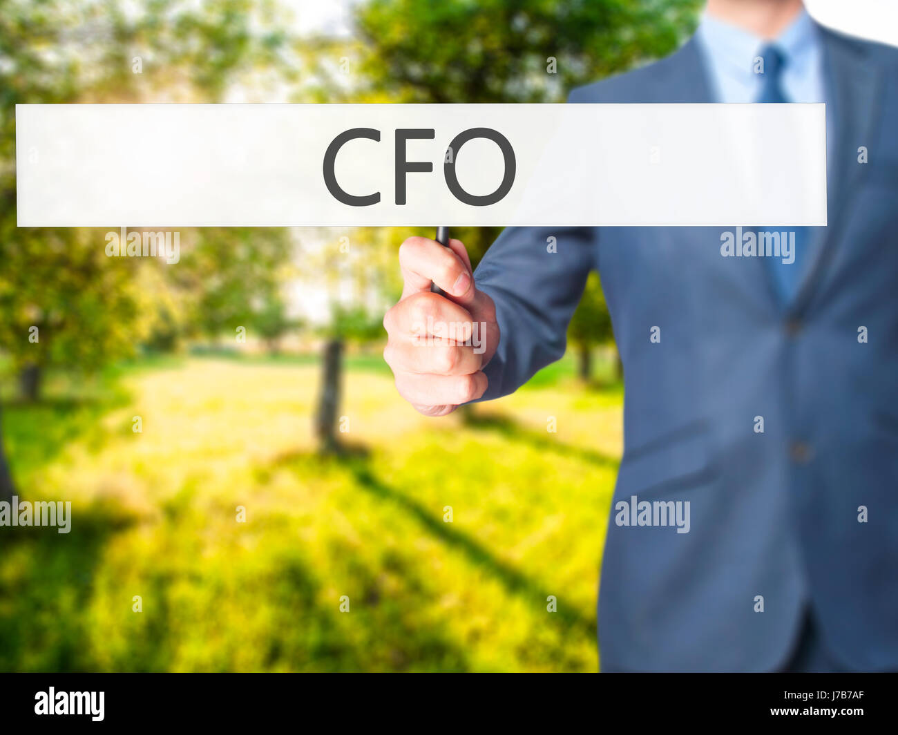 CFO (Chief Financial Officer) - Business man showing sign. Business ...