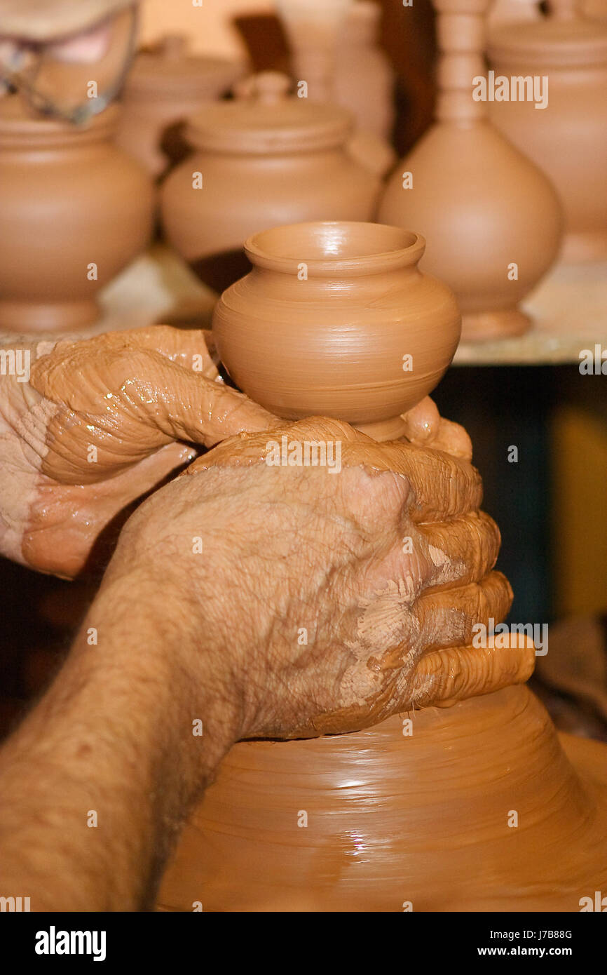 hand hands craftsman tradesman handicraftsman potter pot clay handmade ...