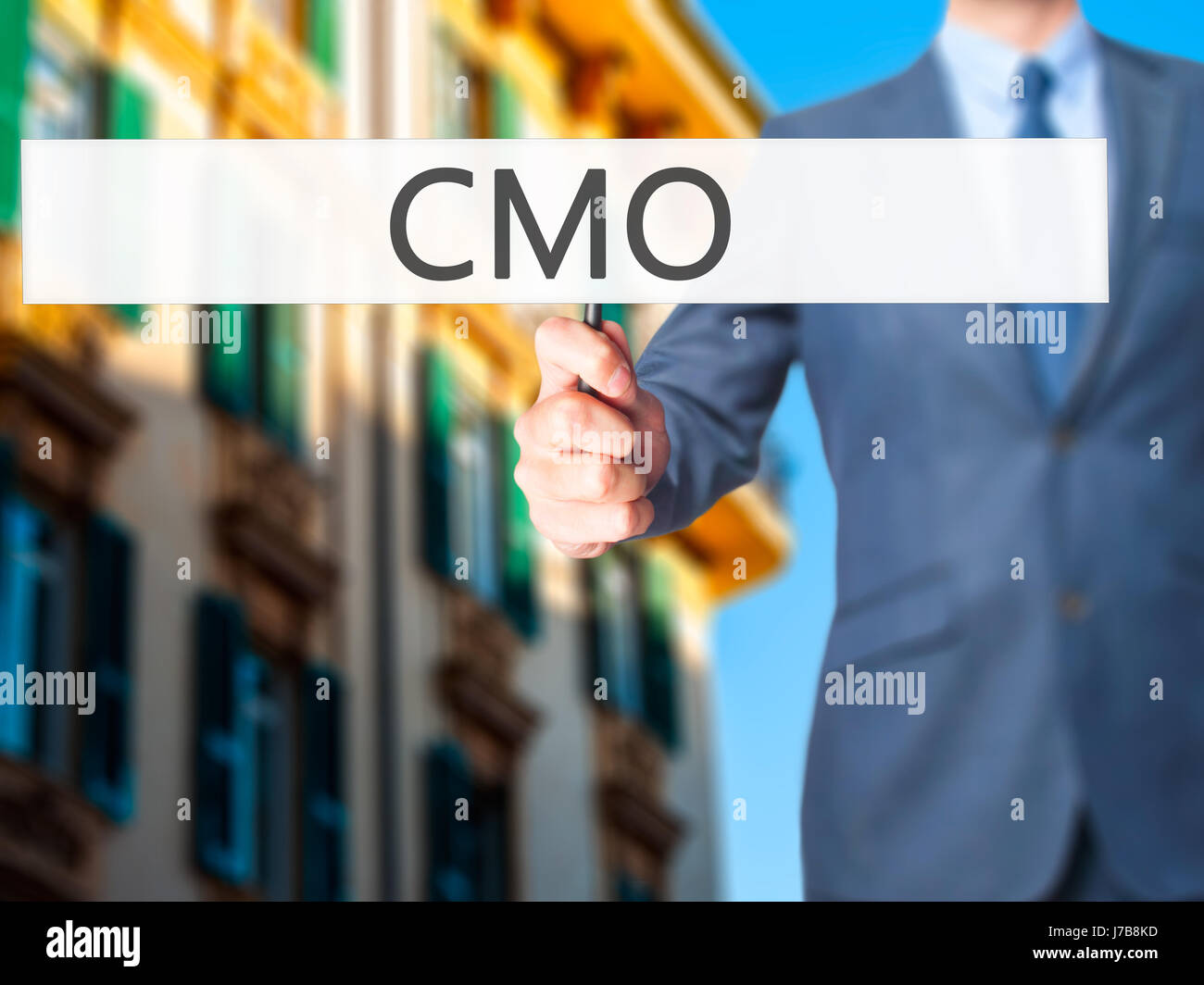 CMO - Business man showing sign. Business, technology, internet concept ...