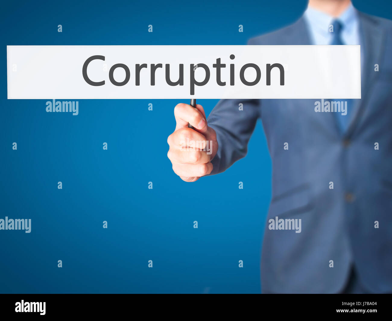 Corruption - Business man showing sign. Business, technology, internet ...