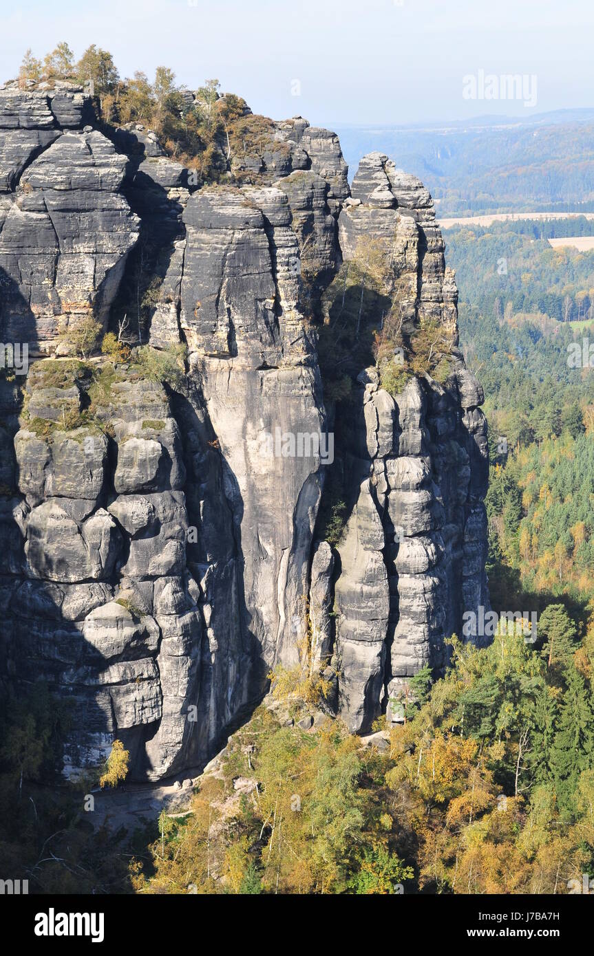 sandstone Dresden sunshine forest fall autumn hike go hiking ramble ...