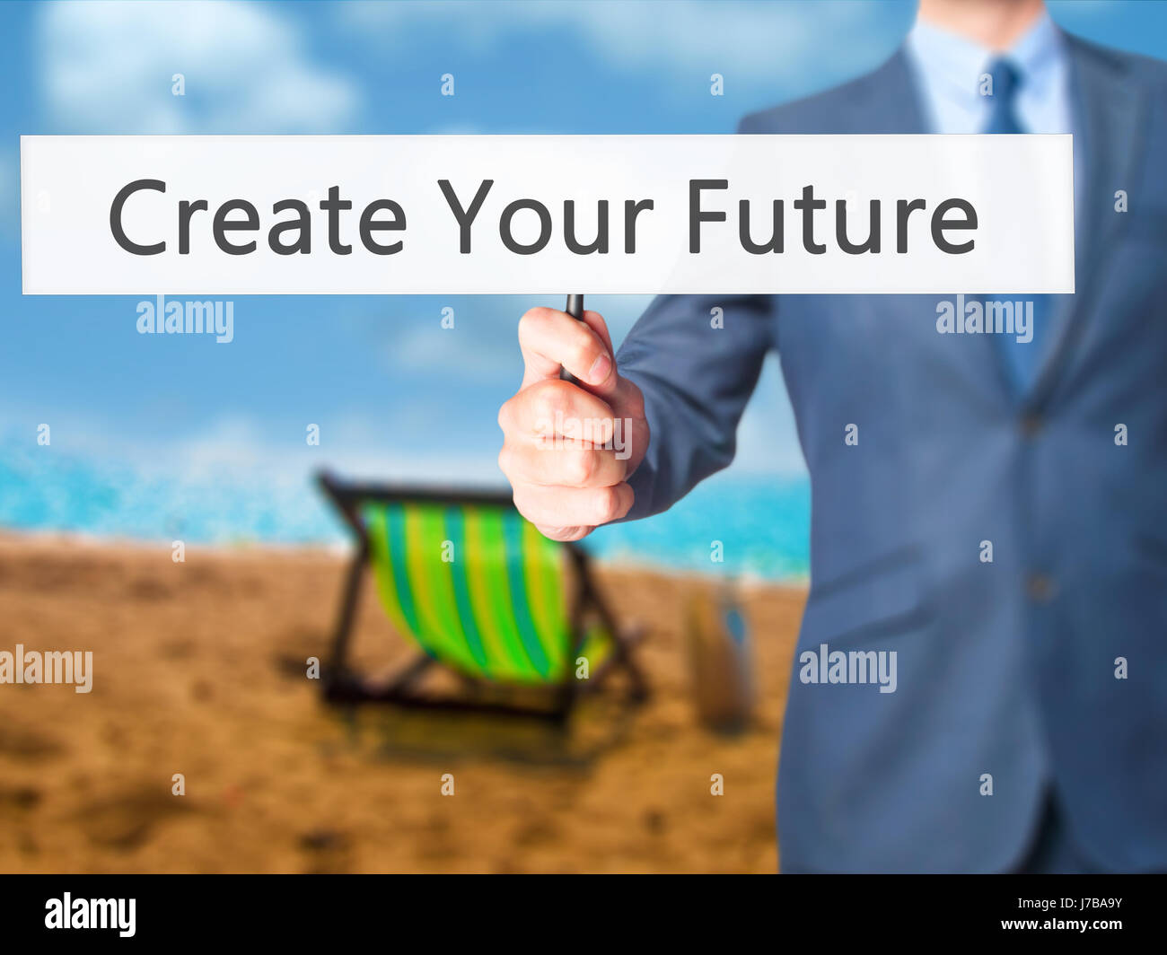 Create Your Future - Business man showing sign. Business, technology ...