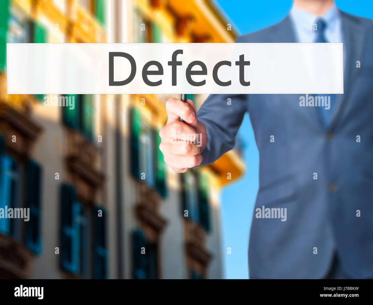 Defect - Businessman hand holding sign. Business, technology, internet ...