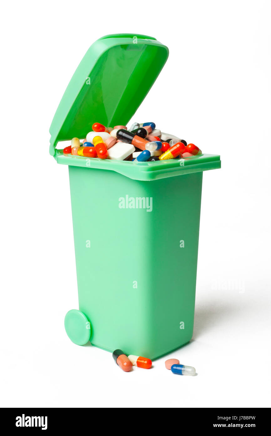 Garbage Can Full of Pills Stock Photo - Alamy
