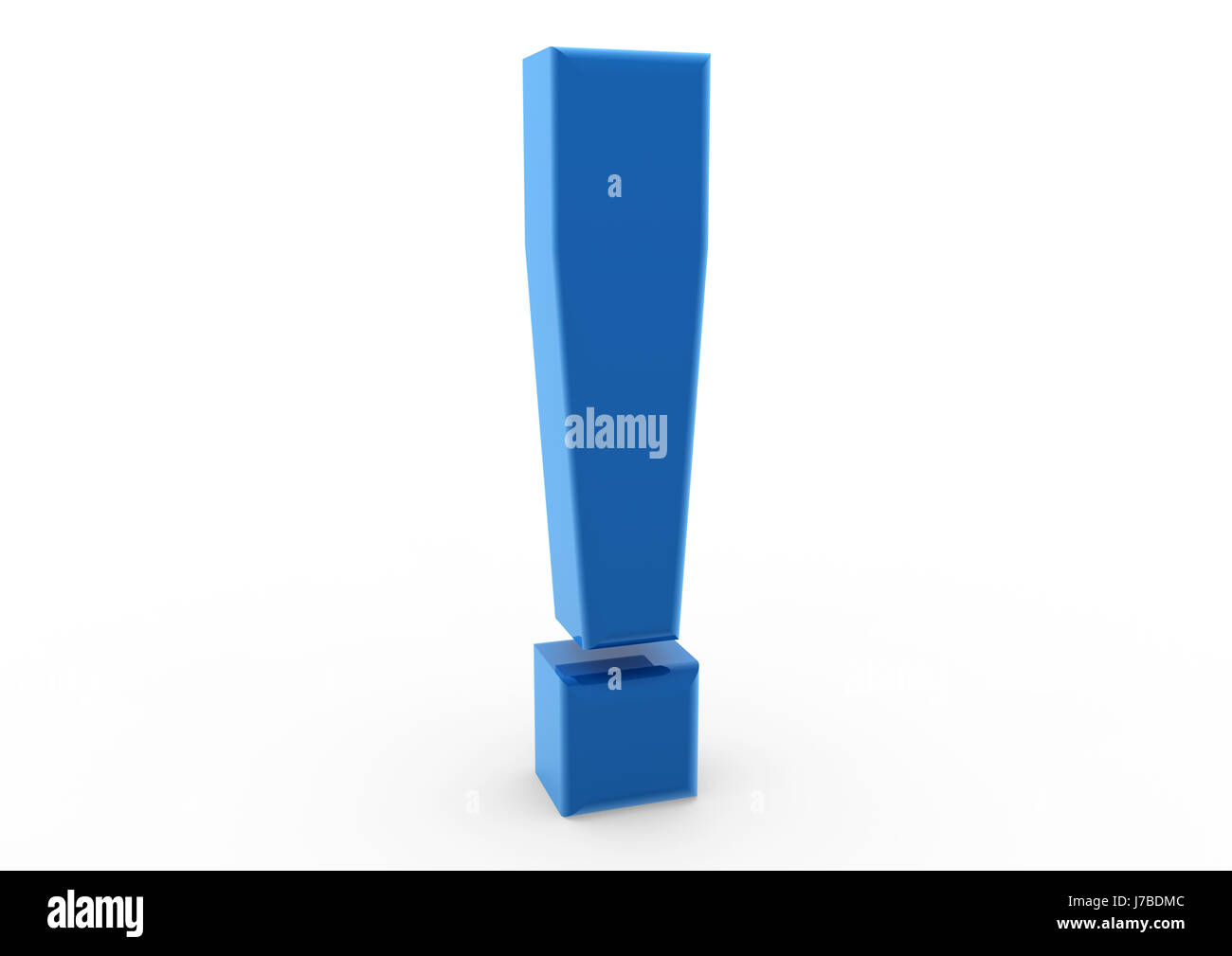 3d exclamation mark symbol blue Stock Photo - Alamy
