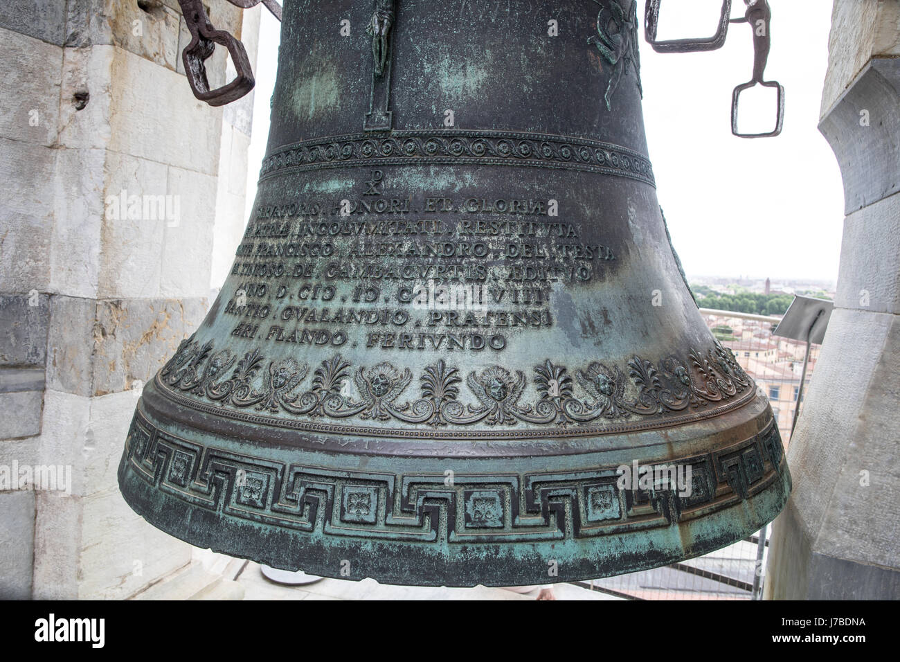 Bells in The Bell Tower on The Leaning Tower Of Pisa Italy Stock Photo ...