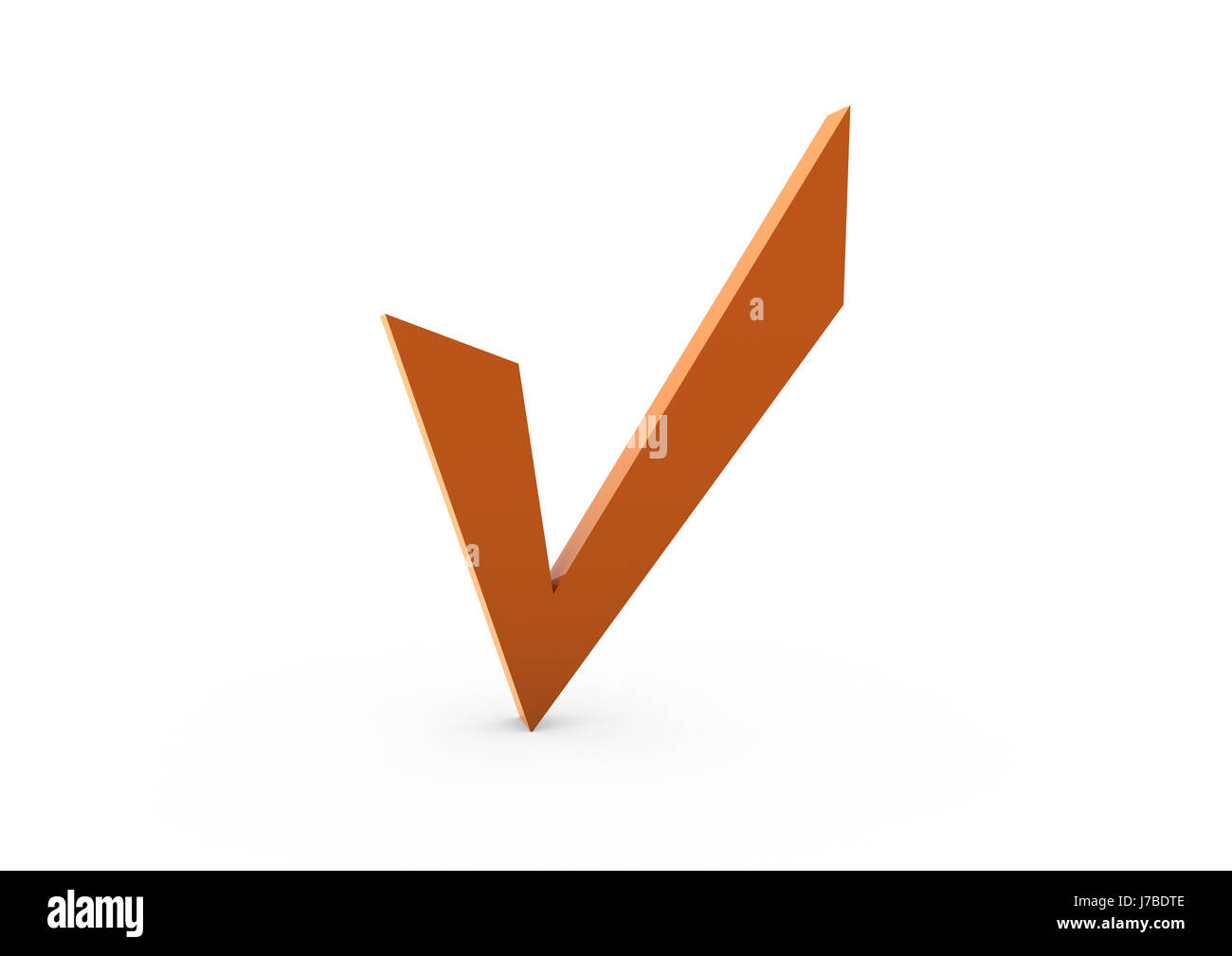 3d check box orange white background Stock Photo - Alamy