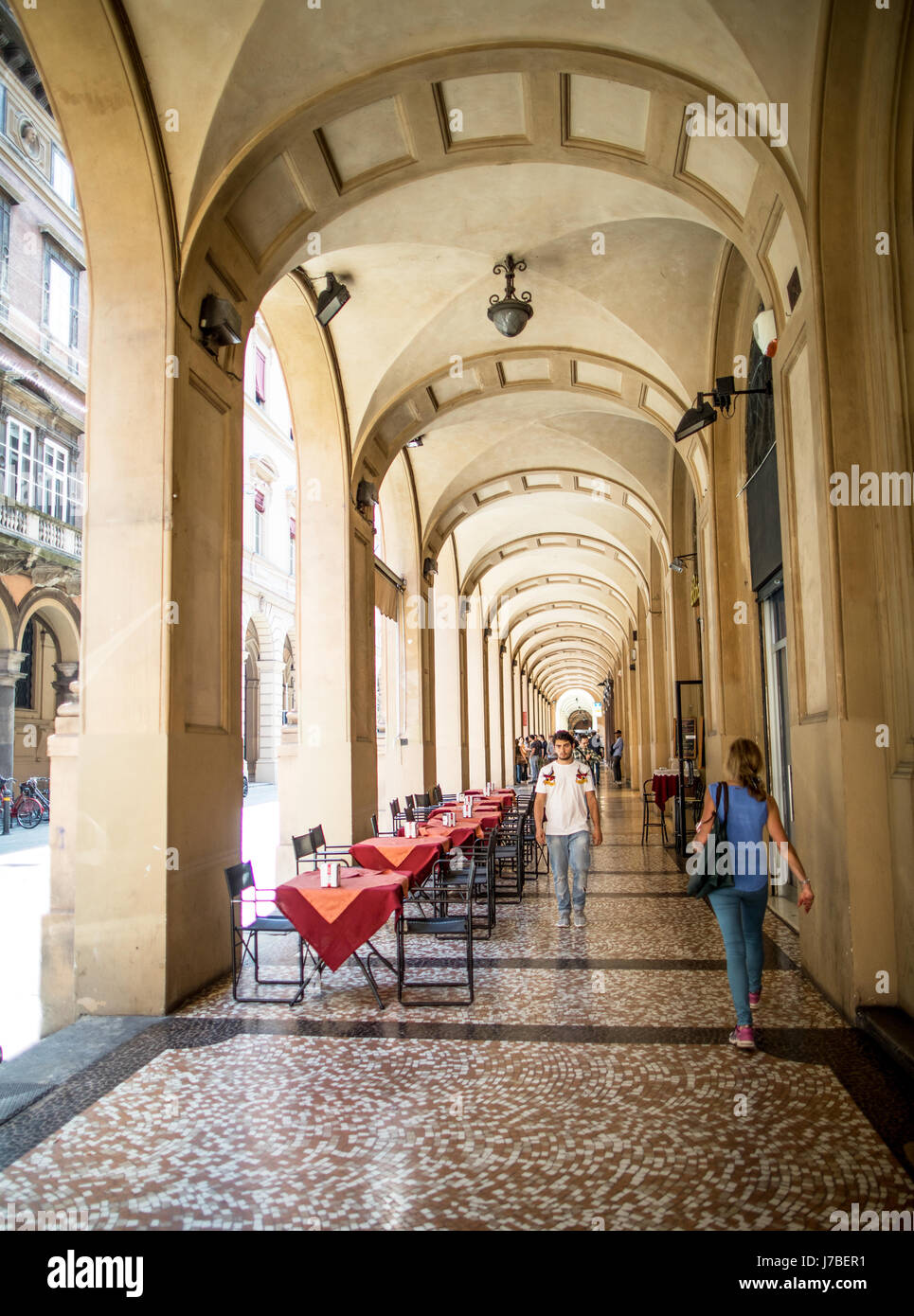 A Traditional Colonnade In Bologna Italy Stock Photo - Alamy