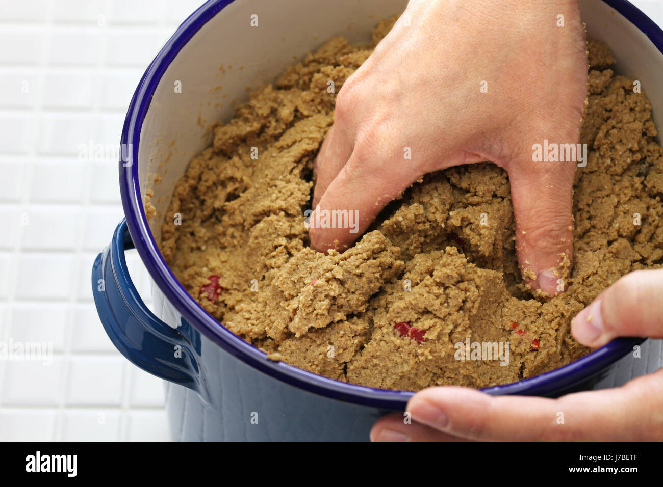 maintenance of nukadoko(salted rice bran bed for pickles), japanese ...