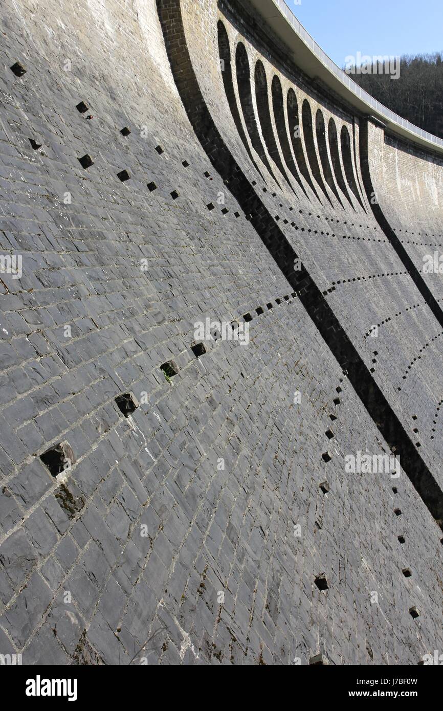 dam of the Aggertalsperre - storage reservoir near Gummersbach ...