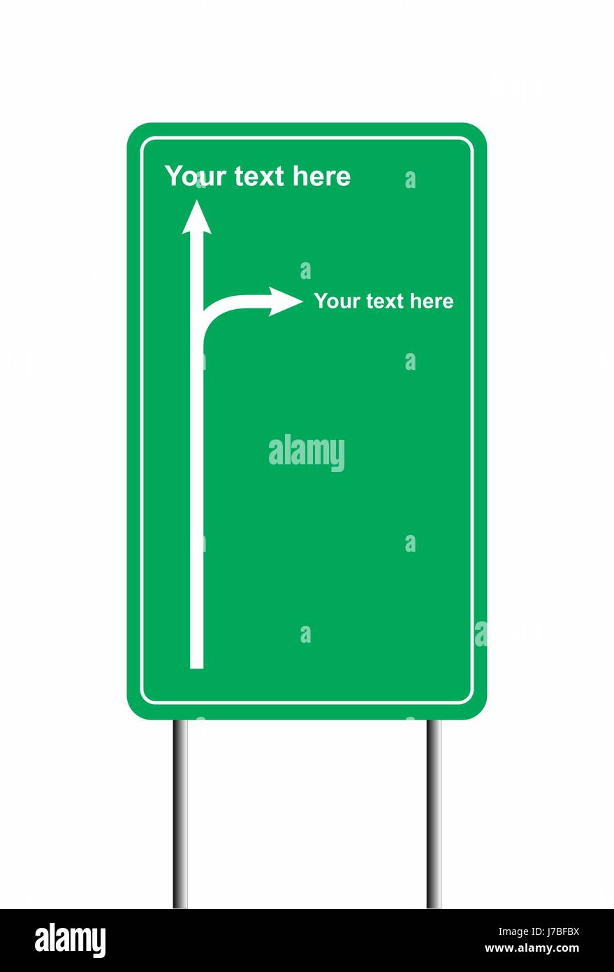 Vector illustration of a road sign with areas for custom text Stock ...