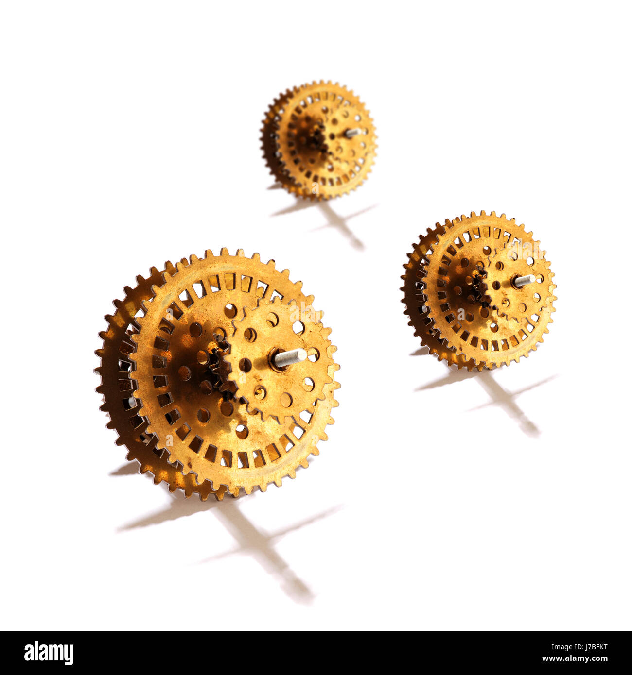 act metal gear wheel cogwheel grasp into one another together macro ...