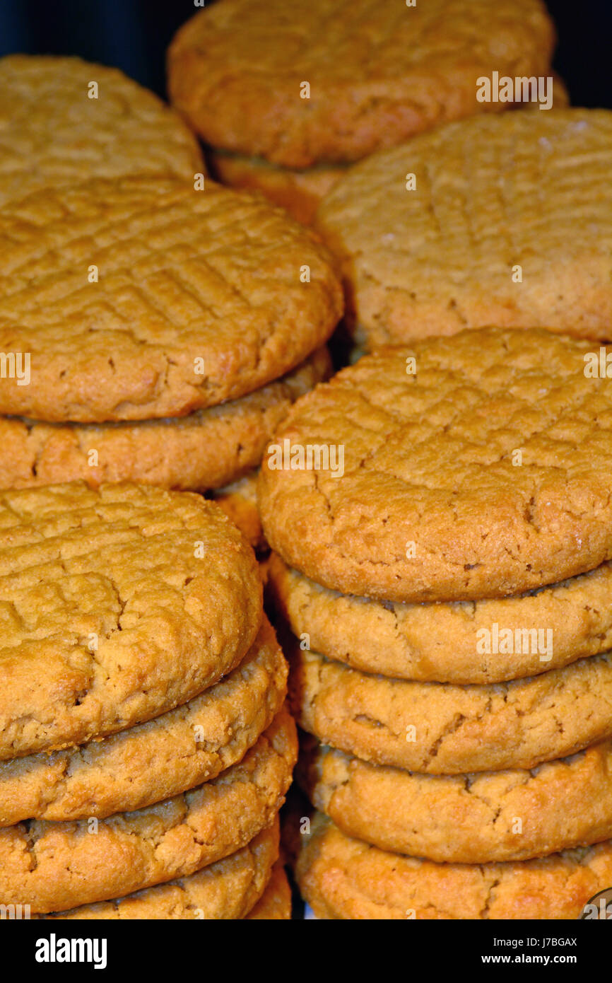 Sweet stacks of peanut butter cookies Stock Photo - Alamy