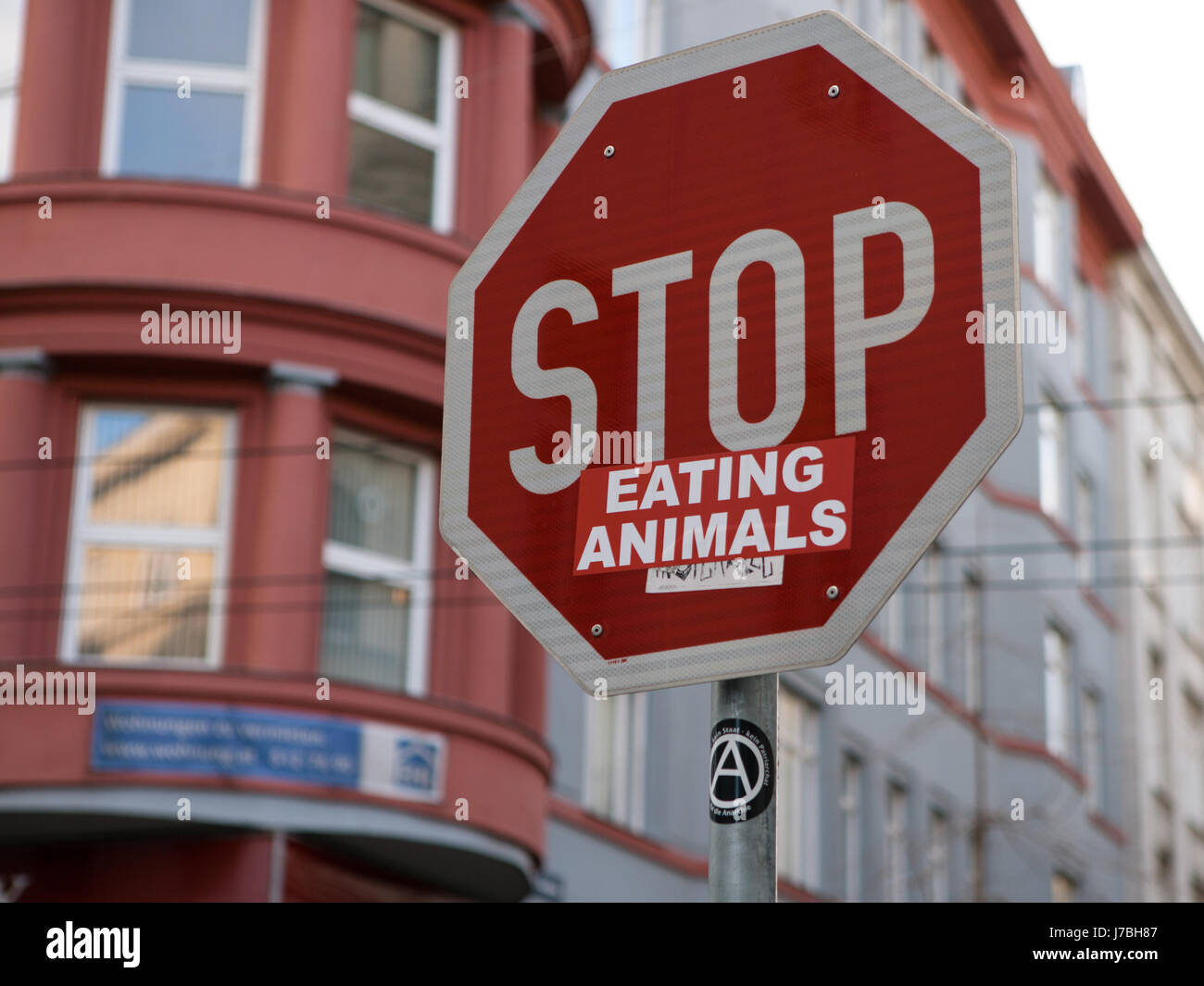 Stop stoptafel verkehrszeichen zeichen aufschrift botschaft animals ...