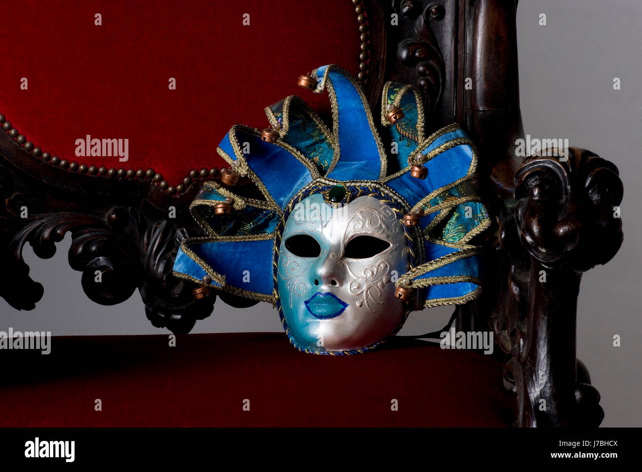 venice carnival costume revetment emperor king throne chair italy mask ...