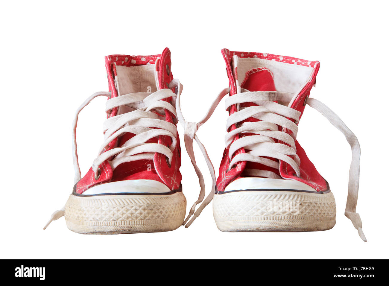 old sneaker shoes isolated white Stock Photo - Alamy