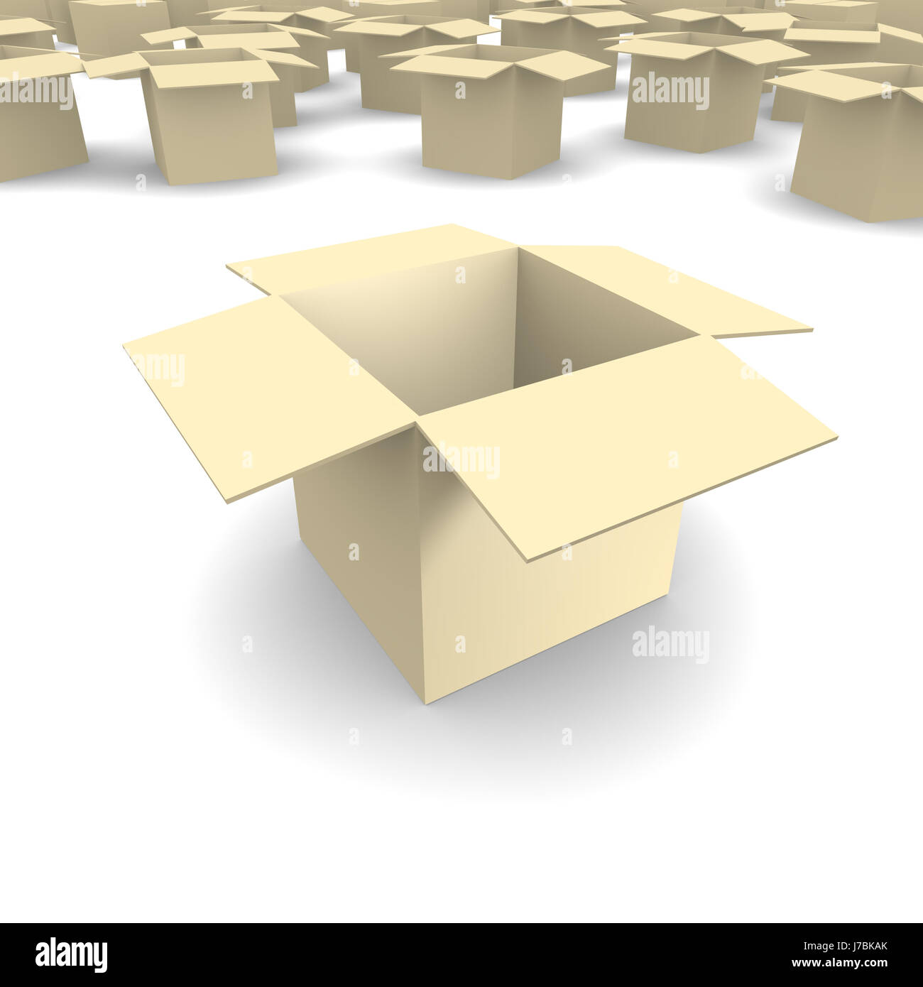 illustration open card box boxes uncap cardboard carton board object ...