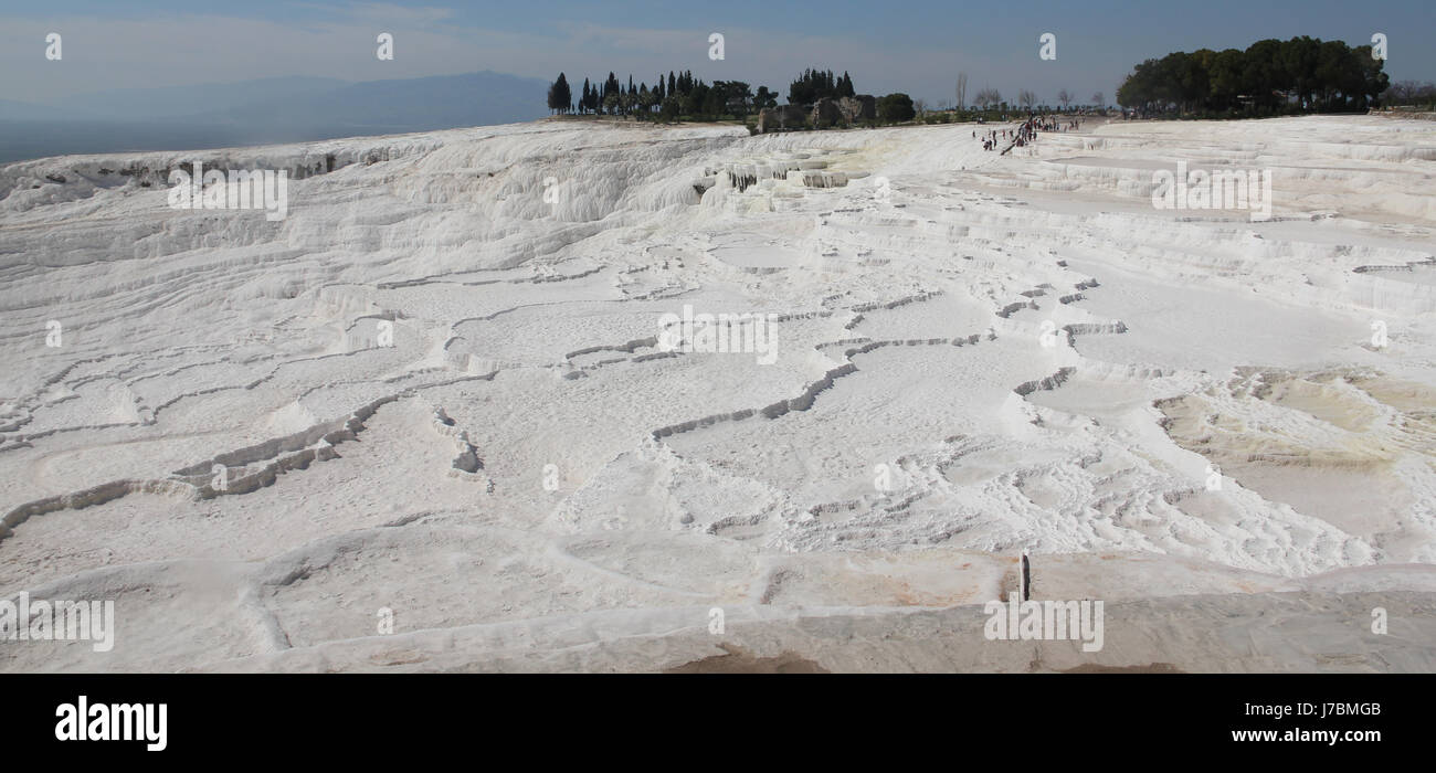 Travertine terraces , Pamukkale, Turkey Stock Photo - Alamy