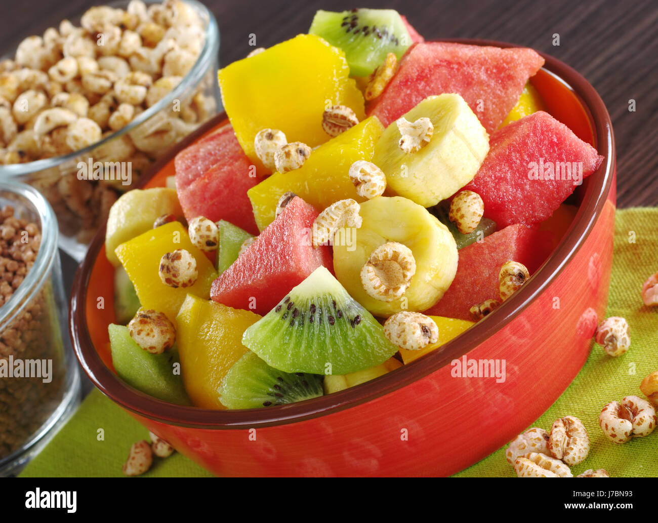 fruit banana melon watermelon cereal salad grain orange food aliment ...