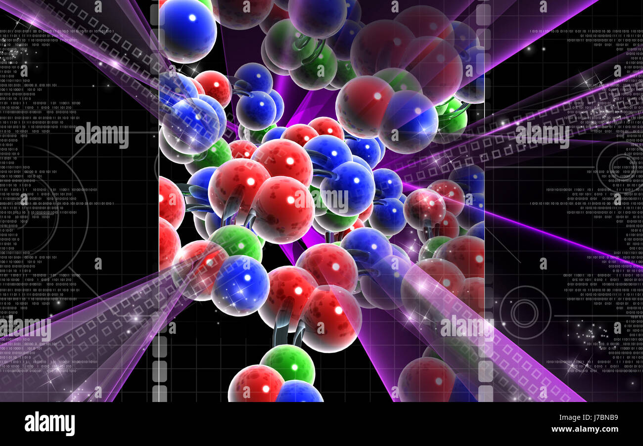 graphics colour science three-dimensional illustration violet cell ...