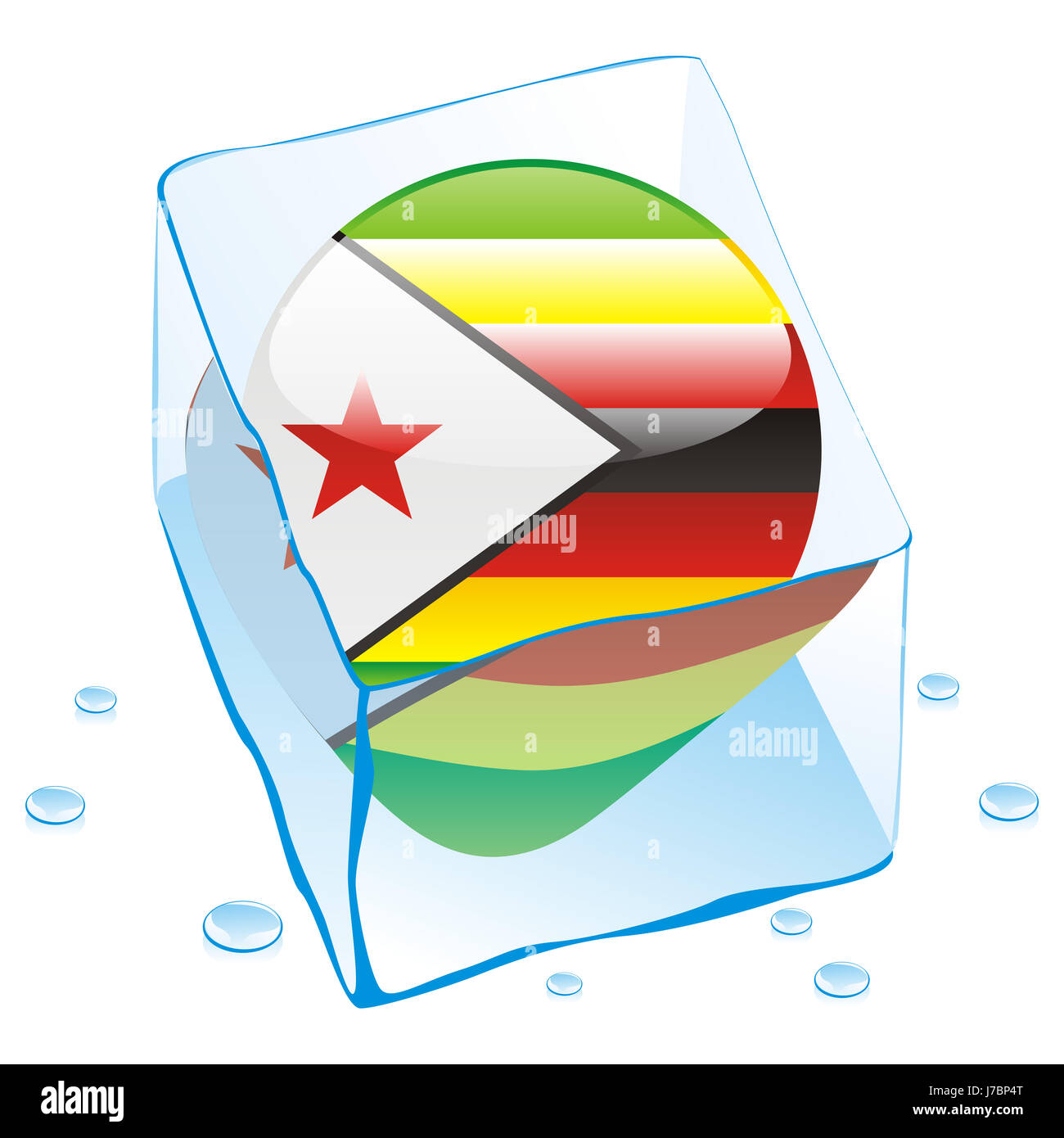 cold catarrh illustration flag freeze zimbabwe ice blue object travel ...