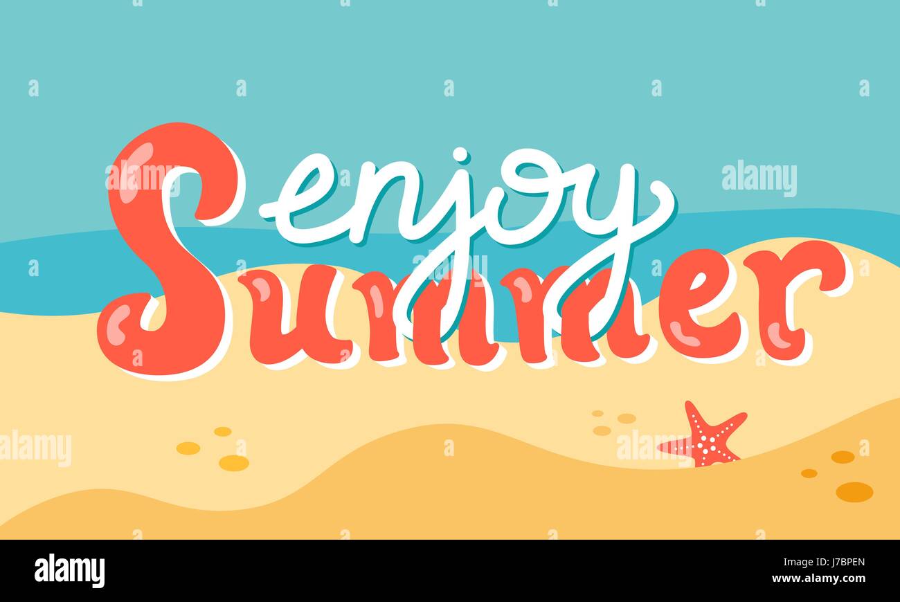 Summer lettering on the beach Stock Vector Image & Art - Alamy