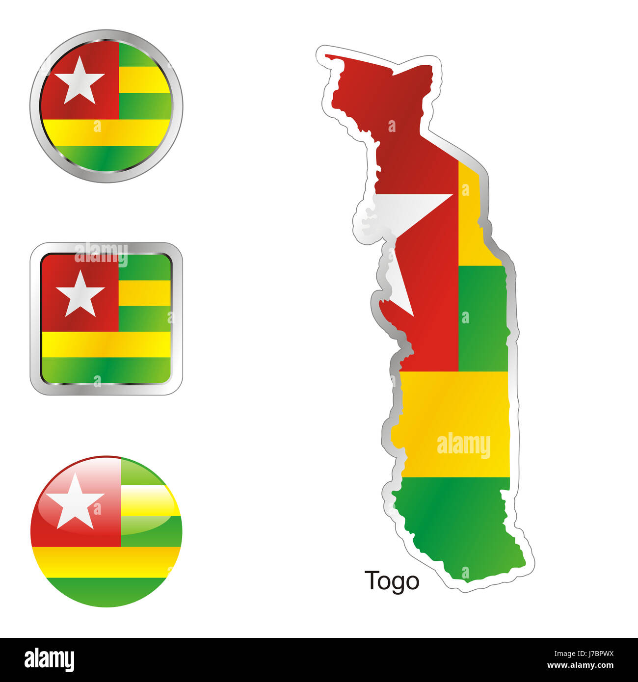 africa illustration flag button togo travel colour emblem africa ...