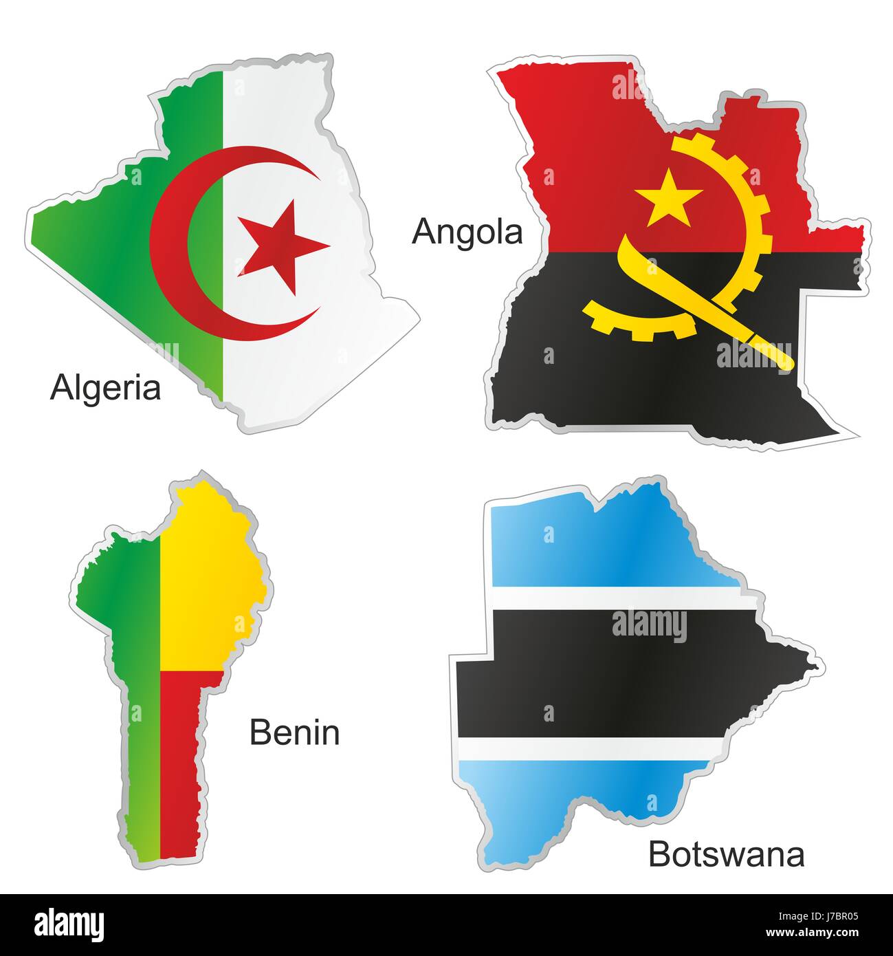 africa flag algeria angola botswana benin map atlas map of the world ...