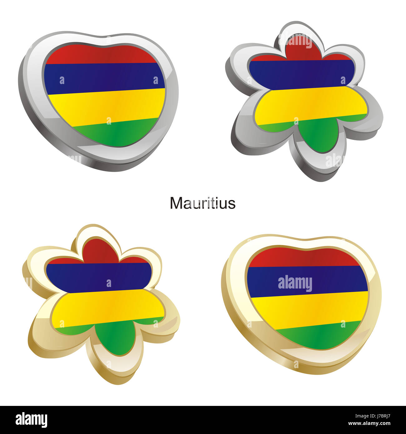 flower plant illustration flag mauritius heart travel colour emblem ...