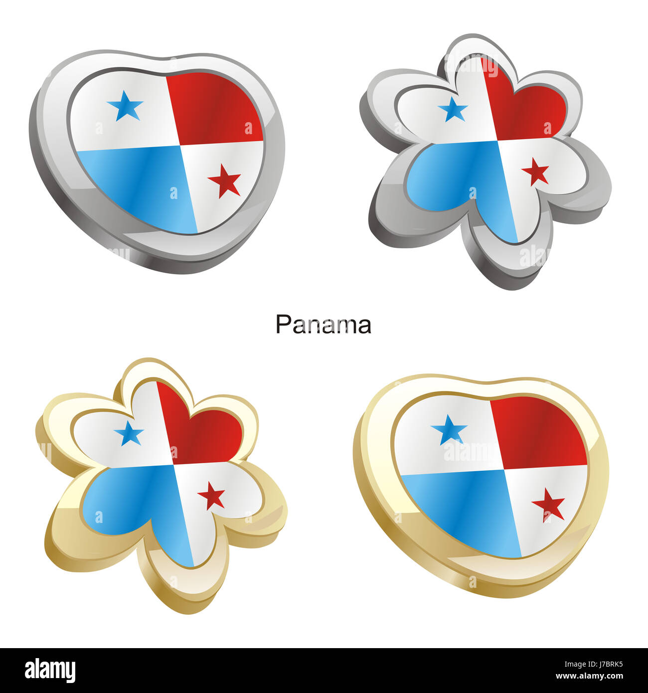 flower plant illustration flag panama heart travel colour emblem flower ...