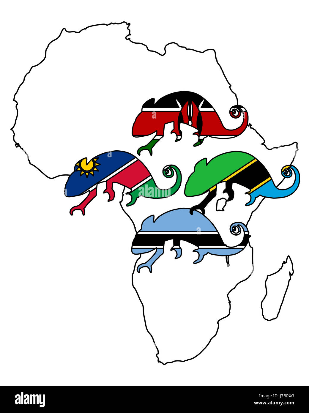 sign signal reptile africa flag chameleon flags pictogram symbol ...