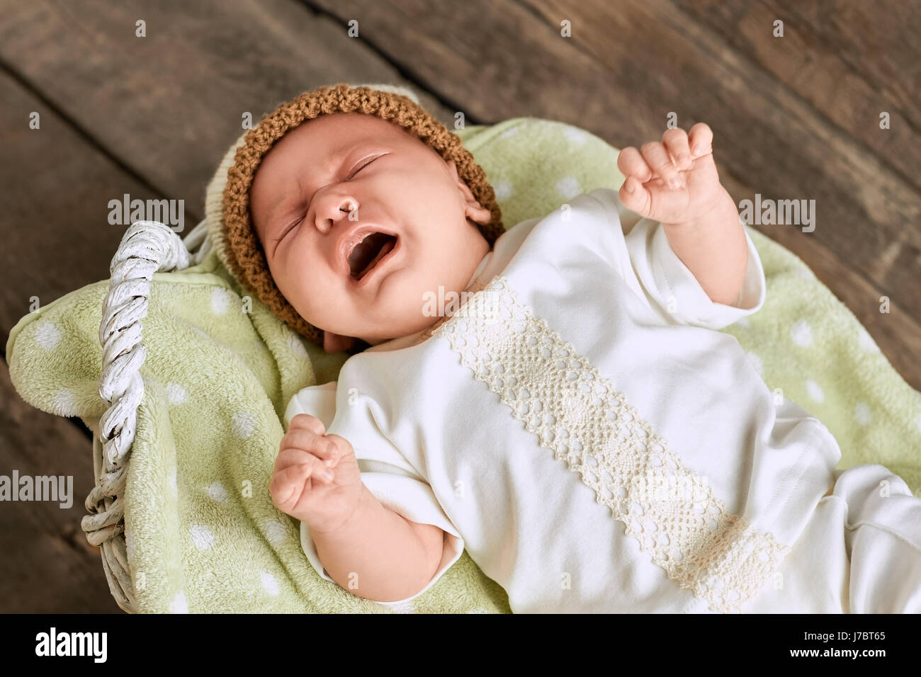 Caucasian baby crying. Little kid screaming. How to soothe an infant ...