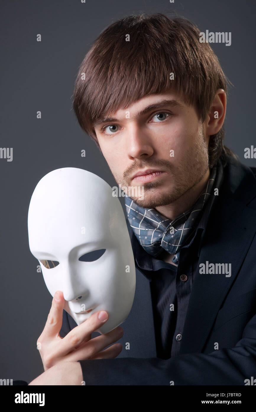 sad depression mask emotion disguise photo model model man hand fashion ...