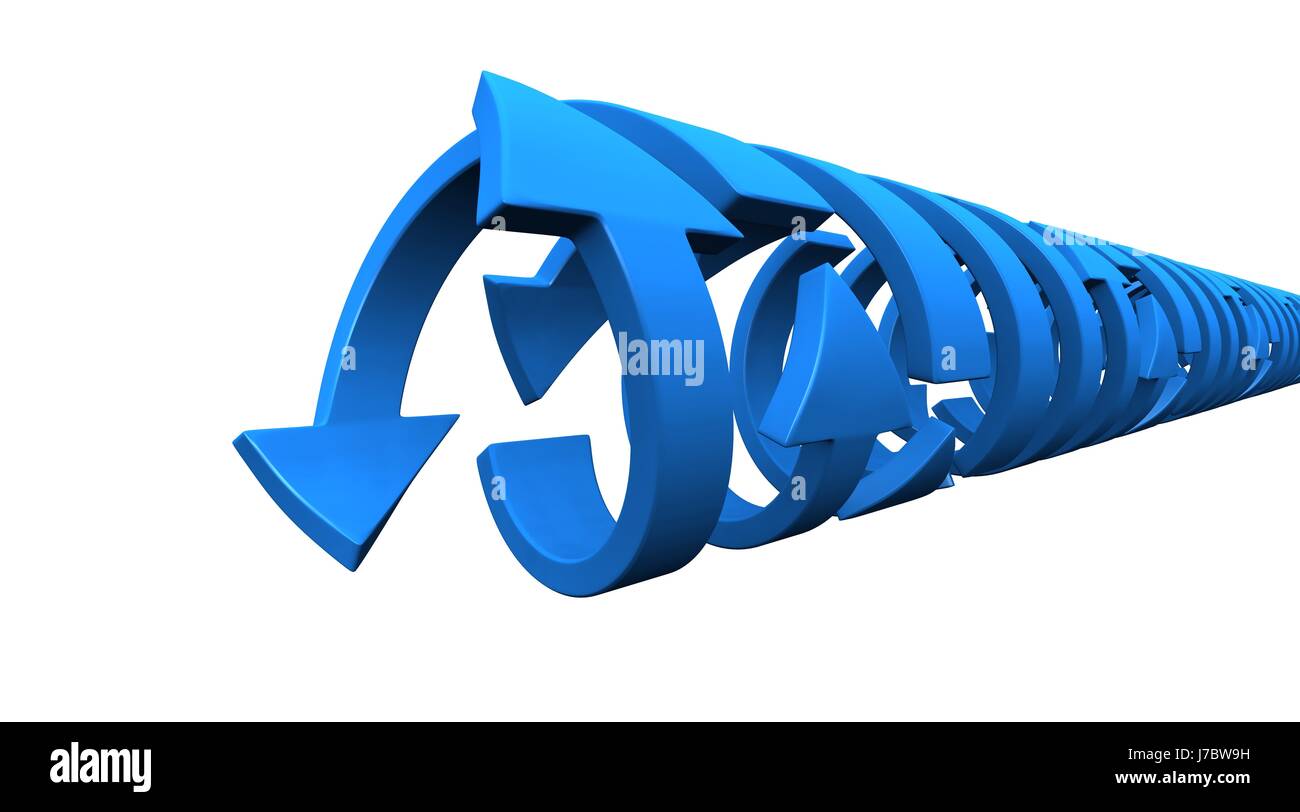 3d - rotation blue arrow - isolated Stock Photo - Alamy
