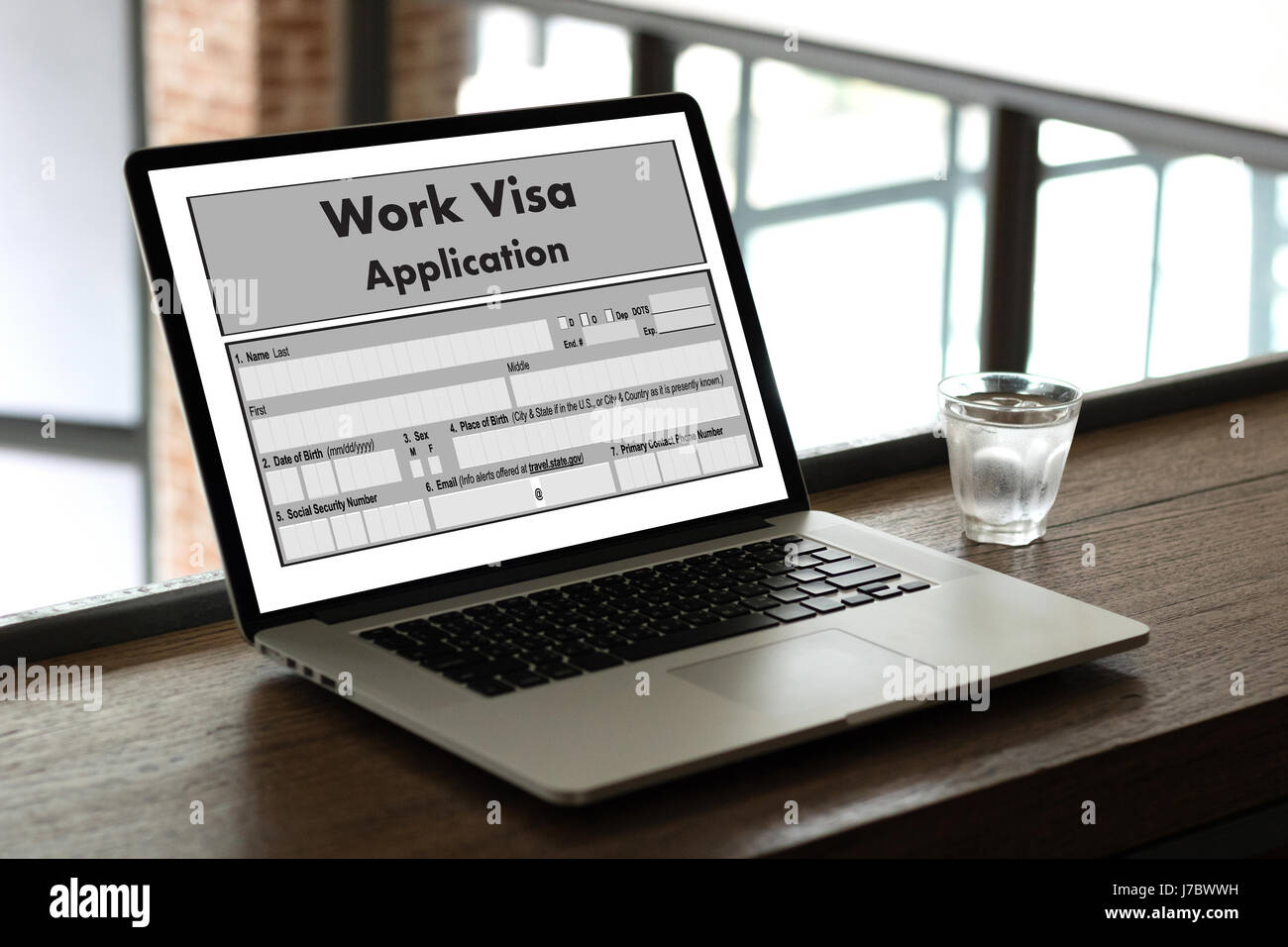 Visa Application Form Immigration Employment Recruitment Stock Photo ...