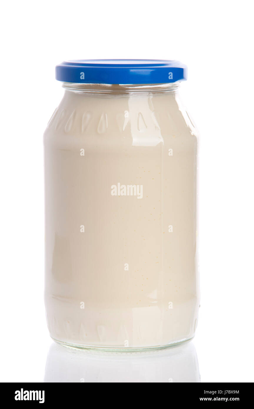 food aliment isolated container mayonnaise containers blue glass ...